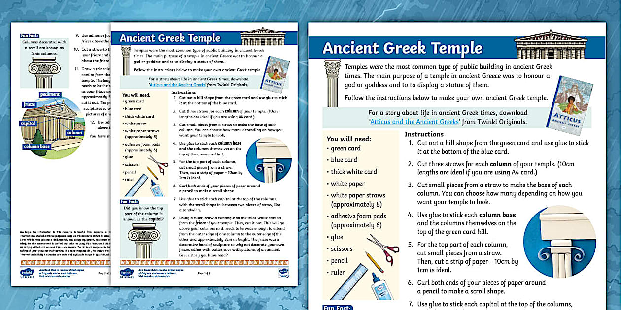 Ancient Greece Temples | KS2 Art Activity (teacher made)